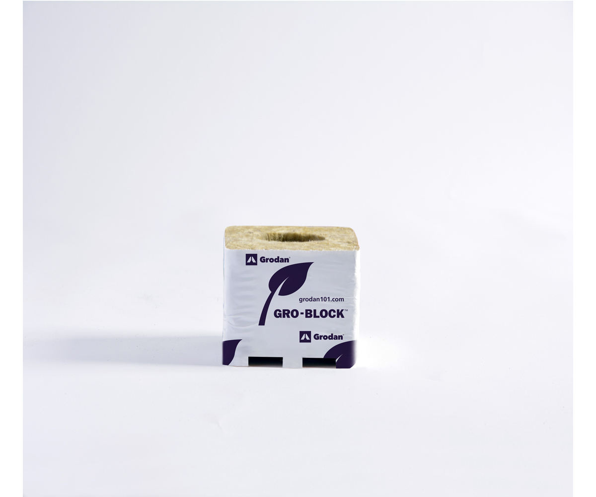 Grodan Gro Block Improved GR4 Small 3" w/Hole 3" x 3" x 2.6" Strip ...